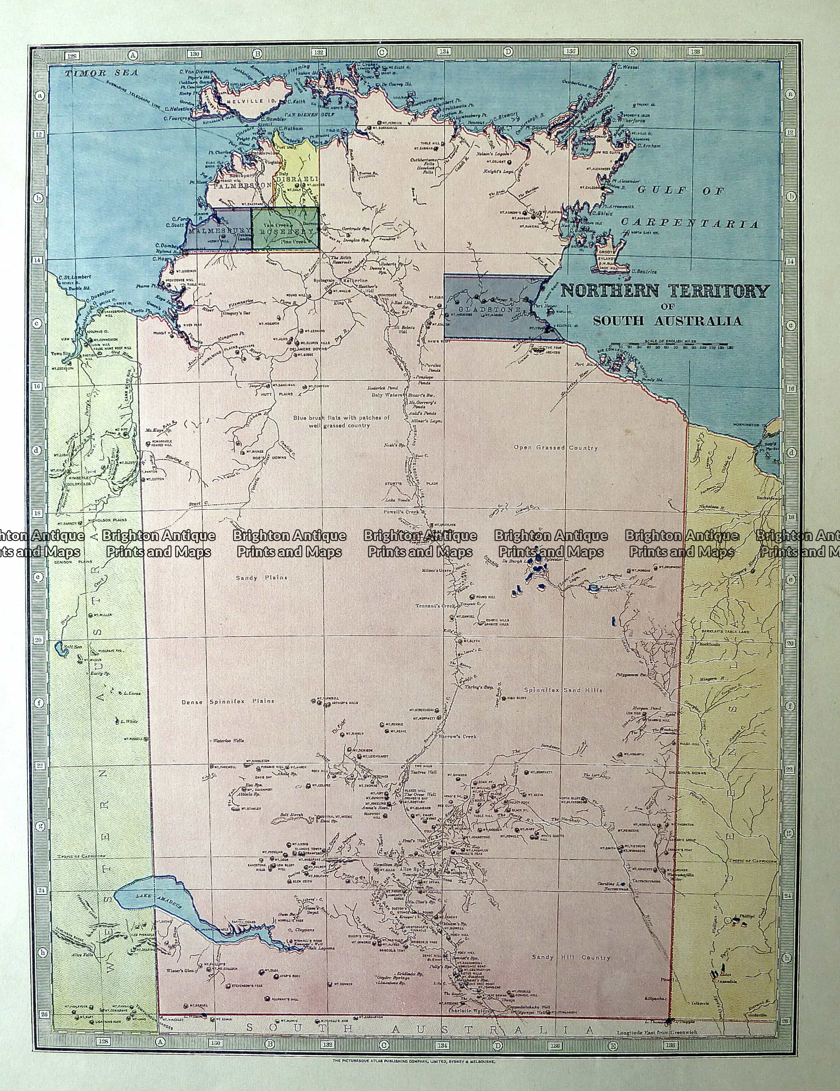 Antique Map 15-120 Northern Territory NT c.1886 - Brighton Antique ...