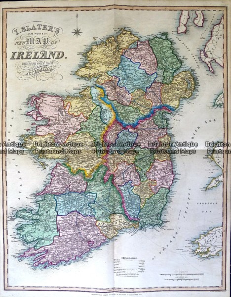 Antique Map 230-486 Ireland by Slater c.1846 - Brighton Antique Prints ...