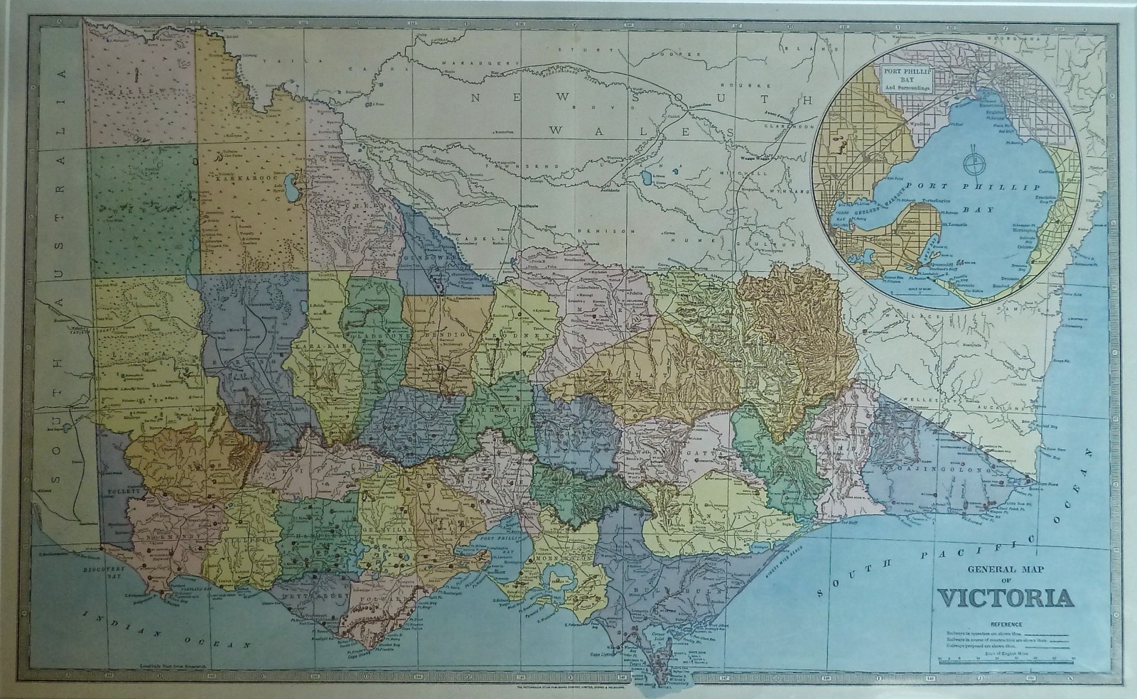 Antique Map - General Map of Victoria c.1886 Ref No. 238-007 - Brighton ...