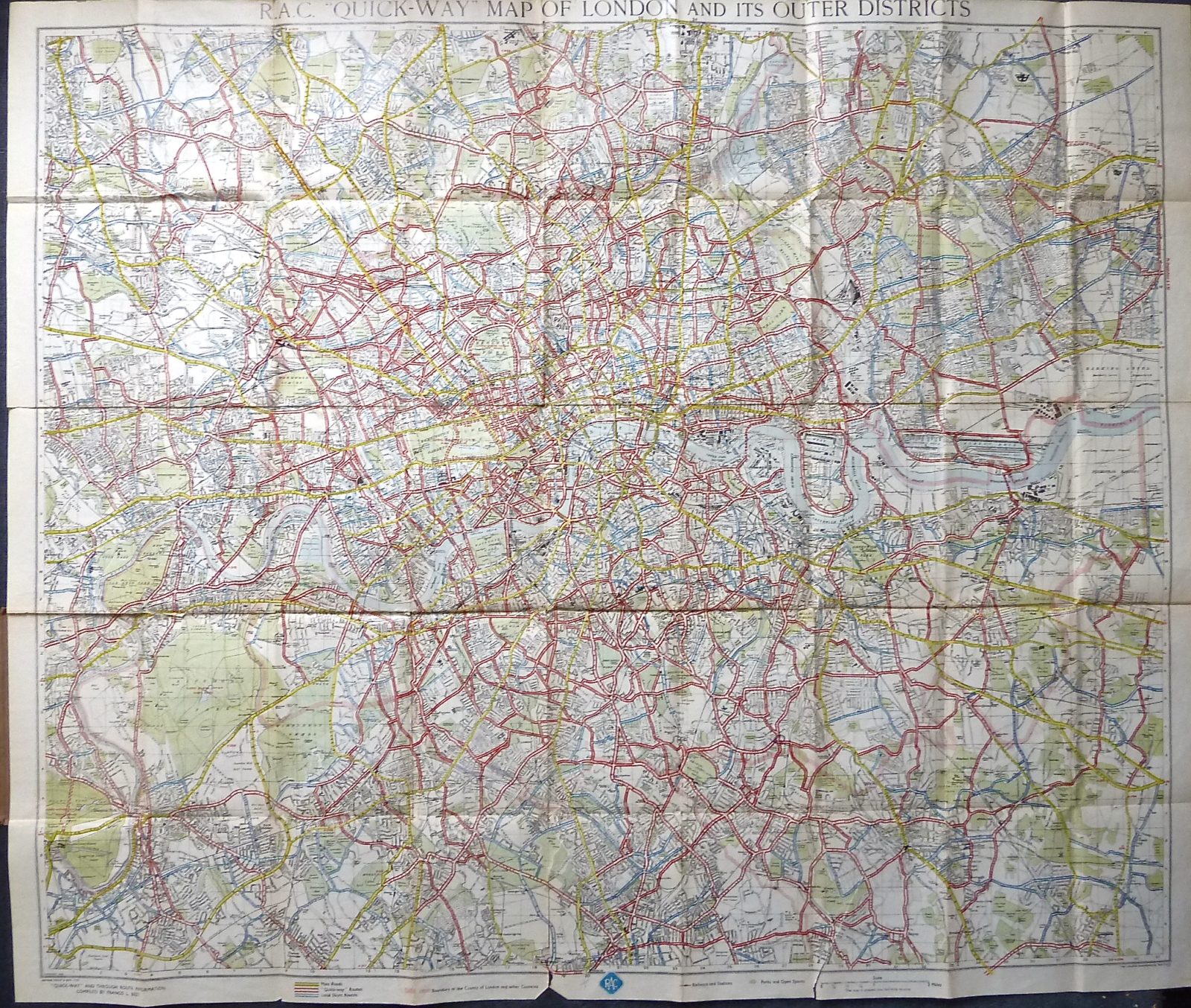 Antique map - RAC map of London c.1930's - Brighton Antique Prints and ...