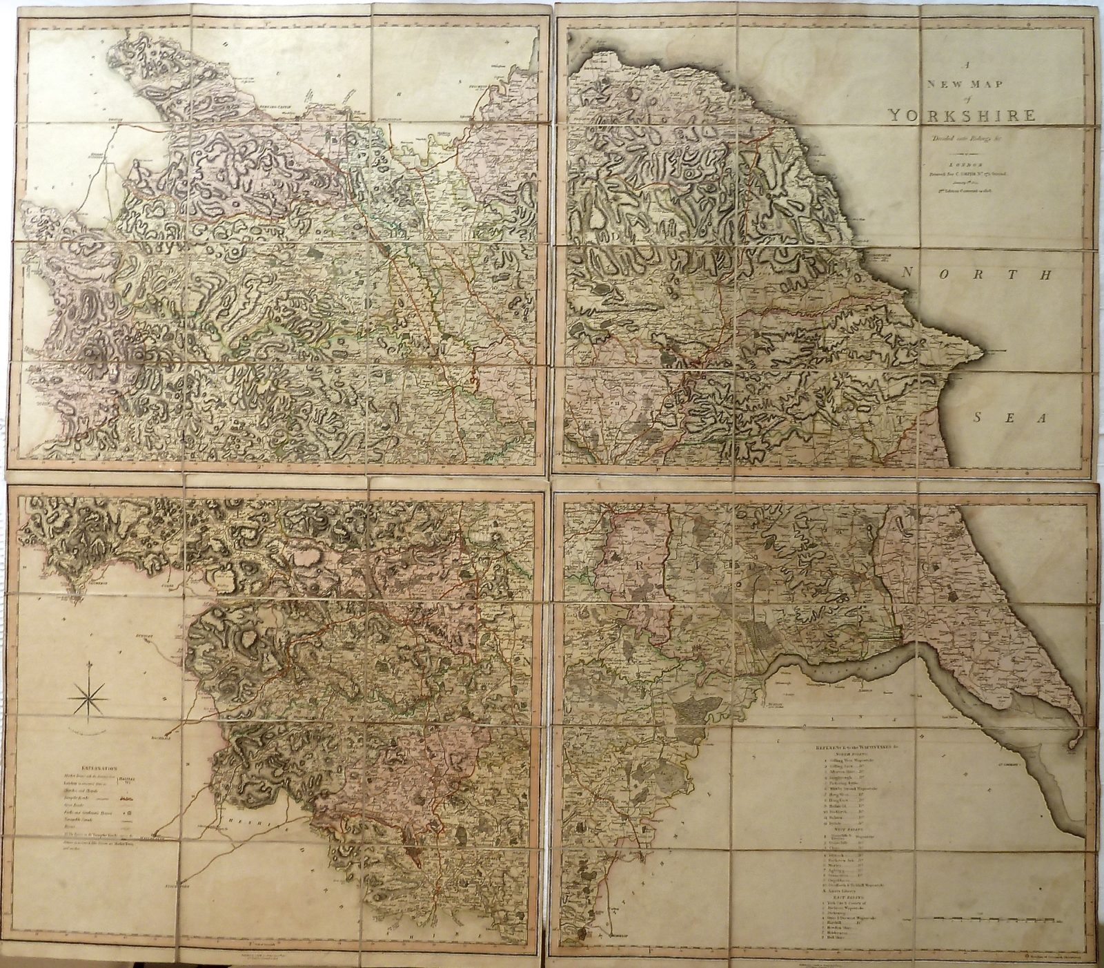 Antique Map - Yorkshire divided into Ridings by C. Smith c.1808 Ref ...