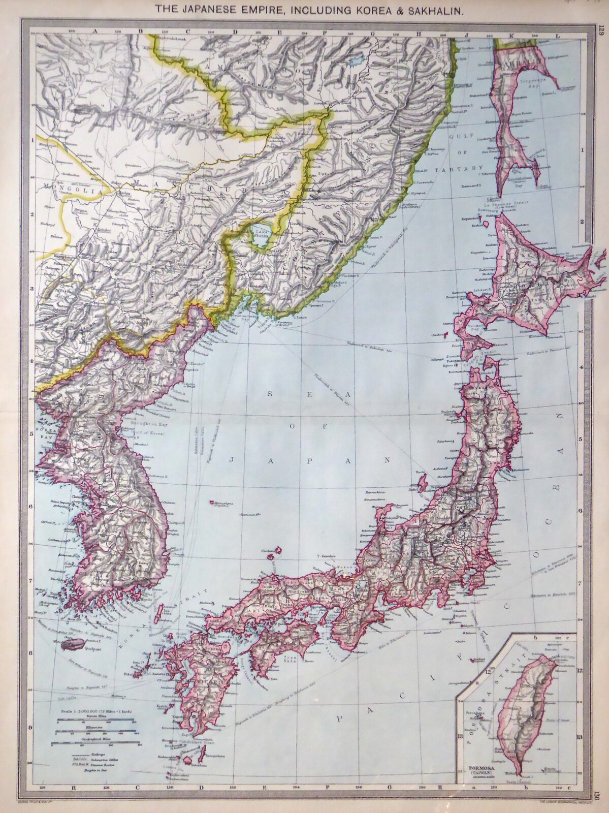 Antique map - Japan by Harmsworth c.1905 Ref: 415-011 - Brighton ...